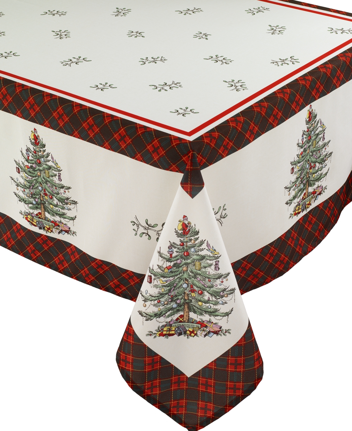 Spode Christmas Tree Tartan Multicolored 60x144 Tablecloth - Multicolor