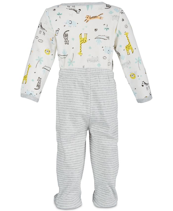 First Impressions Baby Boys 2-Pc. Safari-Print Bodysuit & Pants Set, Created for Macy's - Macy's