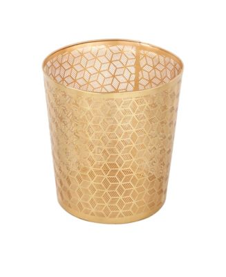 CosmoLiving by Cosmopolitan Gold Metal Glam Small Waste Bin, 10 " x 9 ...