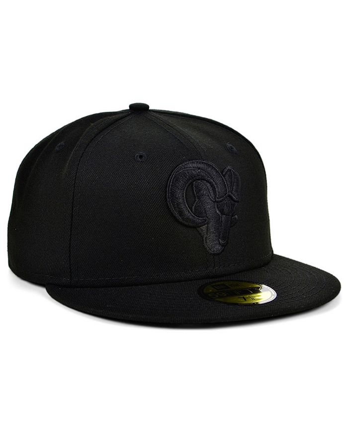 New Era Los Angeles Rams Black on Black 59FIFTY Cap - Macy's
