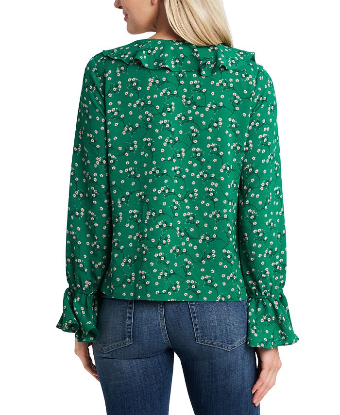 CeCe Ruffled Floral-Print Blouse - Macy's