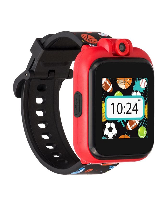 Playzoom Kid's 2 Black Sports Print Tpu Strap Smart Watch 41mm - Macy's