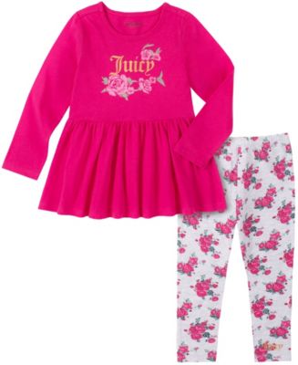 Juicy Couture Little Girls Tunic and Floral Print Legging Set - Macy's