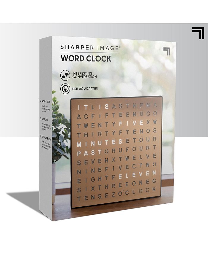 Sharper Image Table Top LED Word Clock - Macy's
