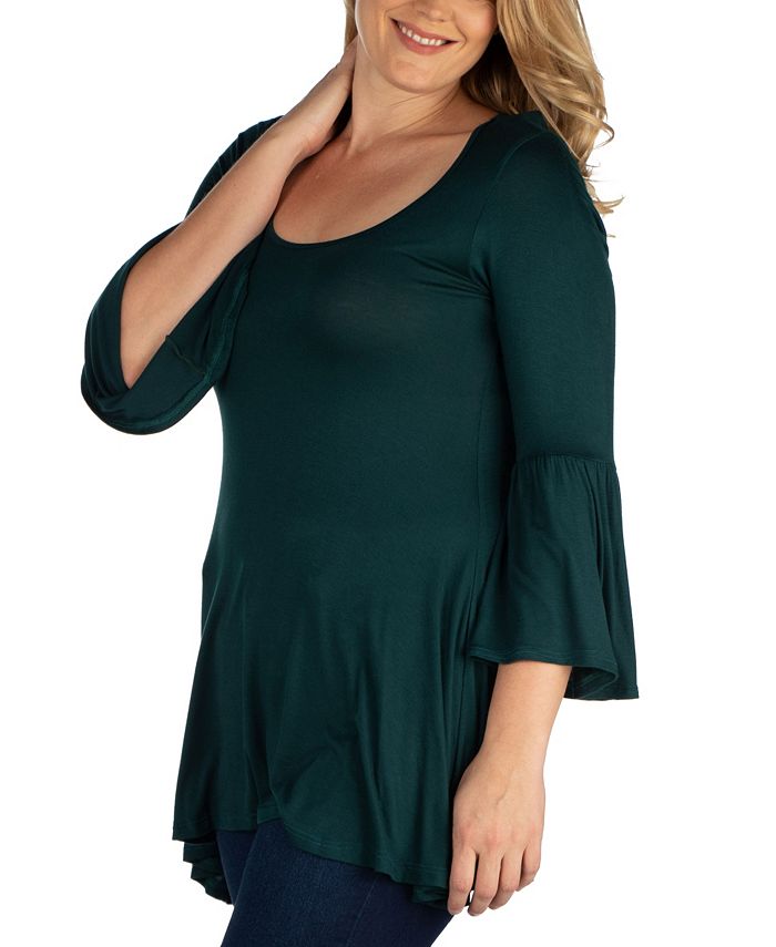 24seven Comfort Apparel Women's Plus Size Flared Tunic Top - Macy's