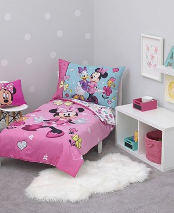 Disney Toddler Girl's Minnie Mouse Sheet Set with Fitted Crib Sheet and ...