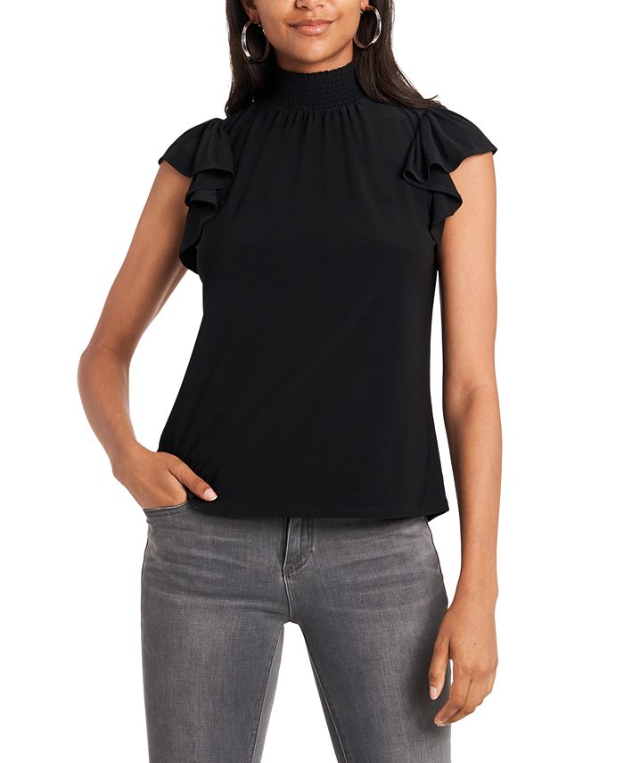 1.STATE Trendy Plus Size Mock-Neck Flutter-Sleeve Top - Macy's