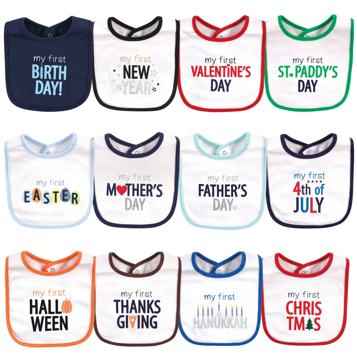 Click here for Hudson Baby Infant Boy Cotton Bibs 12pk - Mileston... prices