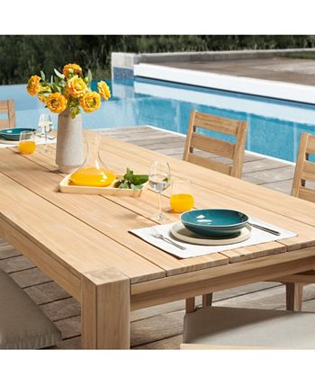 Furniture Willison Teak Outdoor 96" X 42" Rectangle Dining Table ...