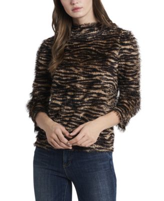 Women's Zebra Print Eyelash Knit Top - Macy's