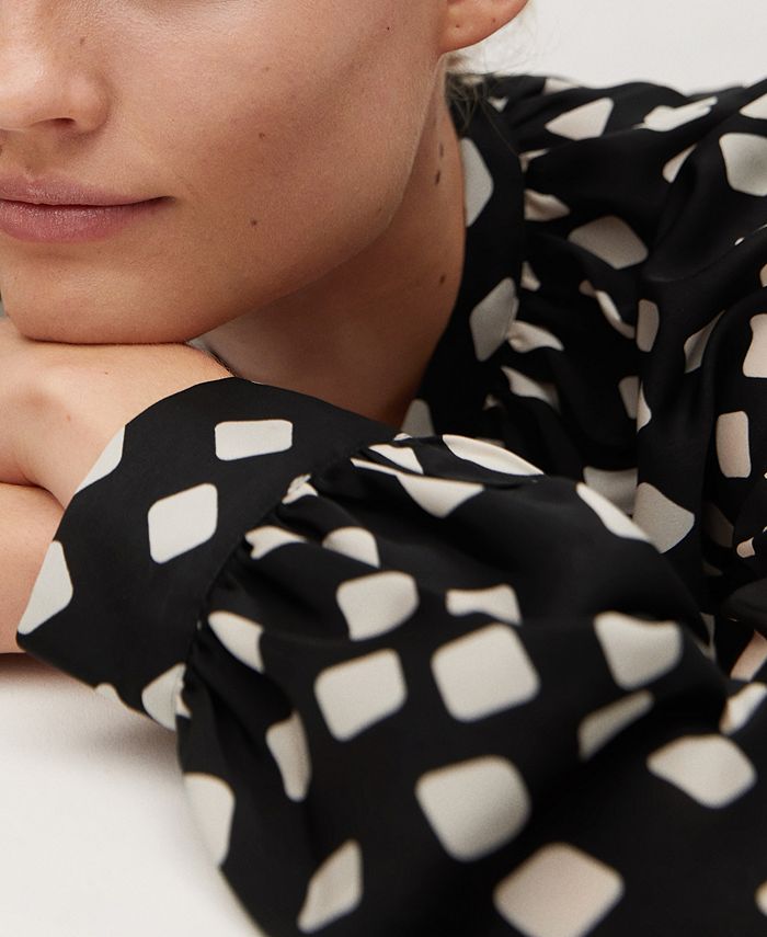 MANGO Women's Geometric Print Midi Dress - Macy's