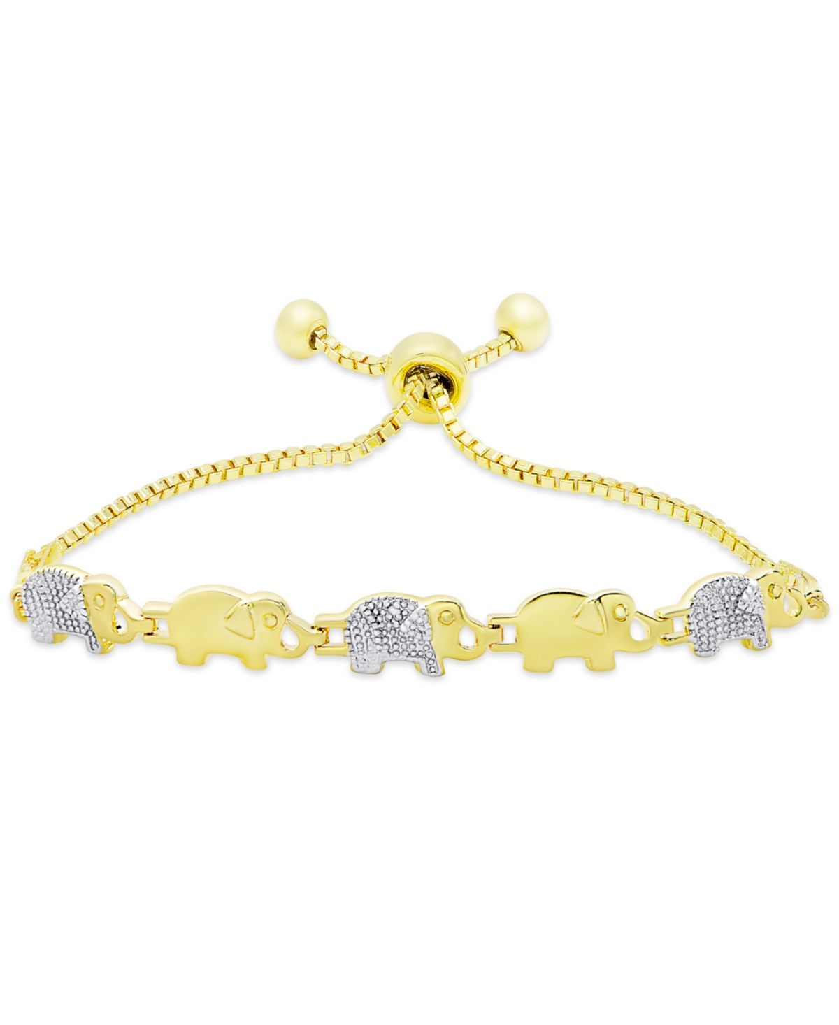 Click here for Diamond Accent Elephant Bolo Adustable Bracelet in... prices