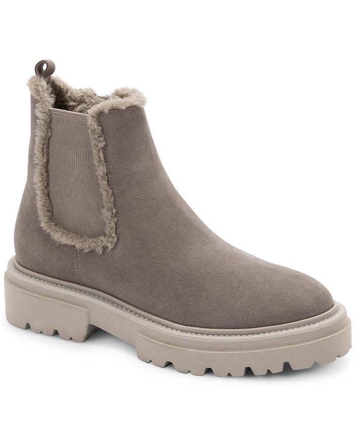 STEVEN NEW YORK Avana Faux-Fur Lug Booties - Macy's