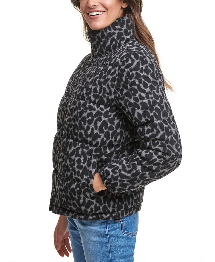 Levi's Animal-Print Cropped Puffer Jacket - Macy's