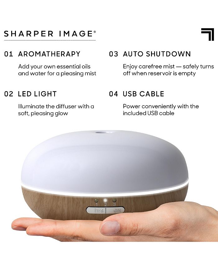 Sharper Image Diffuser Ultrasonic Aromatherapy Dome LED 100mL - Macy's