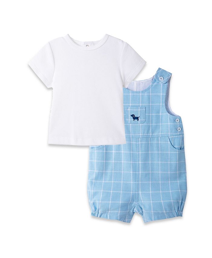 Little Me Baby Boys Puppy Shortall Set, 2 Piece - Macy's
