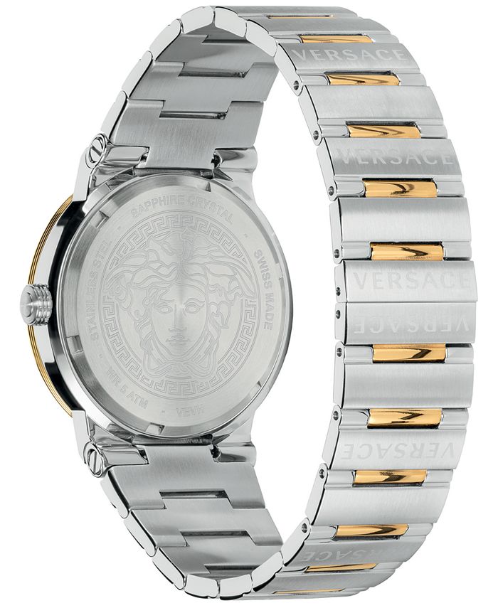 Versace Women's Swiss Two-Tone Stainless Steel Bracelet Watch 38mm - Macy's