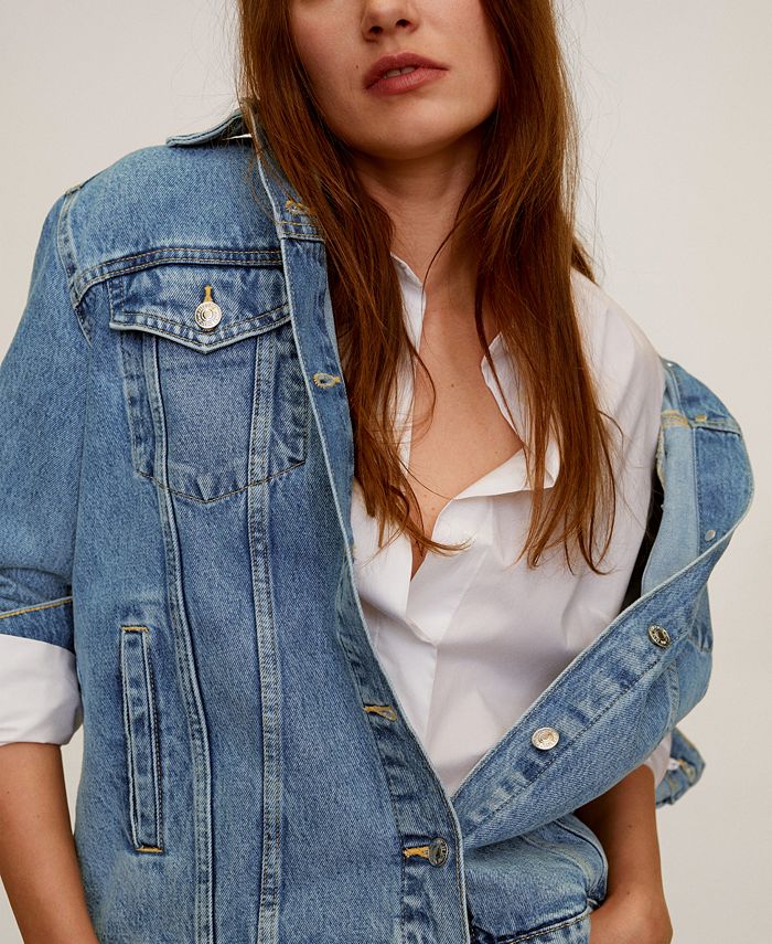 MANGO Women's Oversize Denim Jacket - Macy's