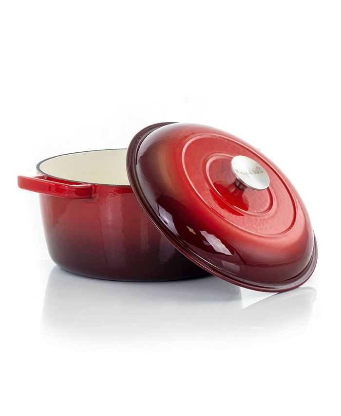 MegaChef 5 Quarts Round Enameled Casserole with Lid - Macy's