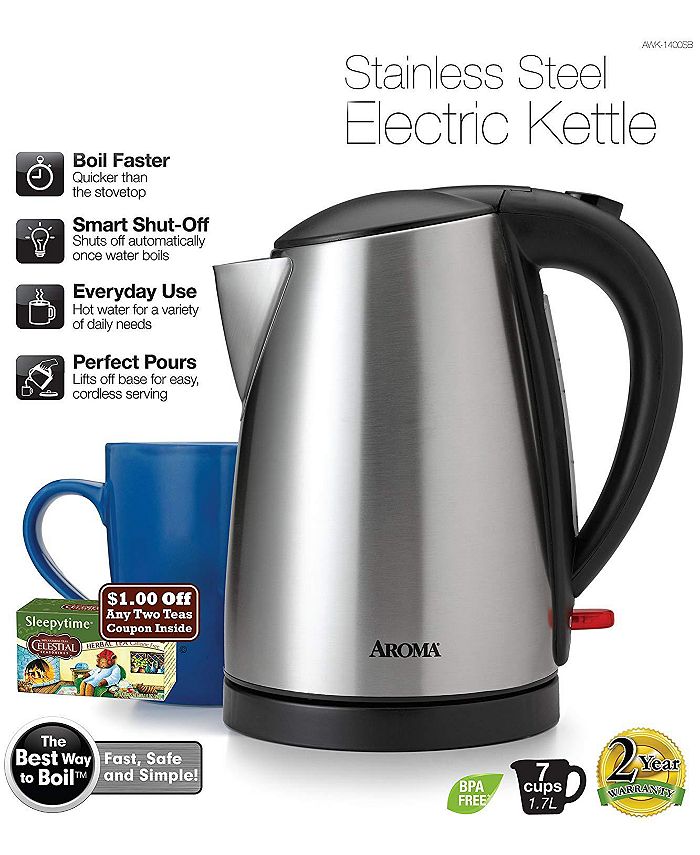 Aroma AWK-1400SB 1.7-Liter Electric Kettle, Stainless Steel - Macy's