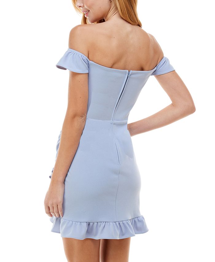 City Studios Juniors' Ruffled Off-The-Shoulder Dress & Reviews ...