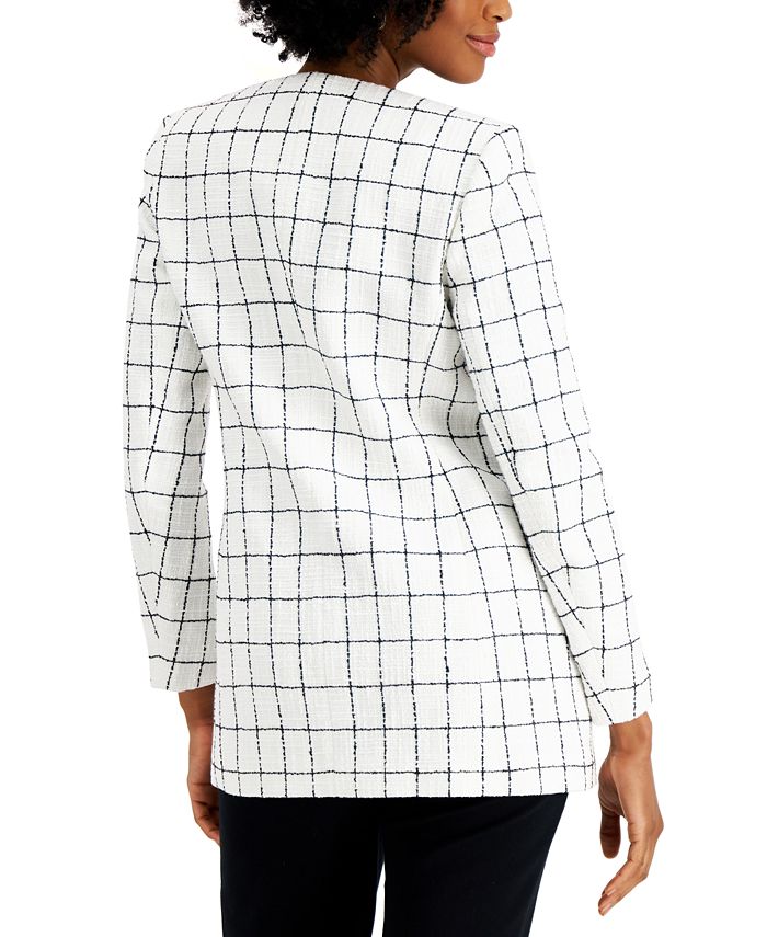 Kasper Open-Front Windowpane Jacket & Reviews - Jackets & Blazers ...