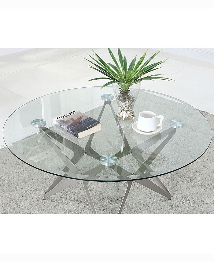 Furniture of America Alta Glass Top Coffee Table - Macy's