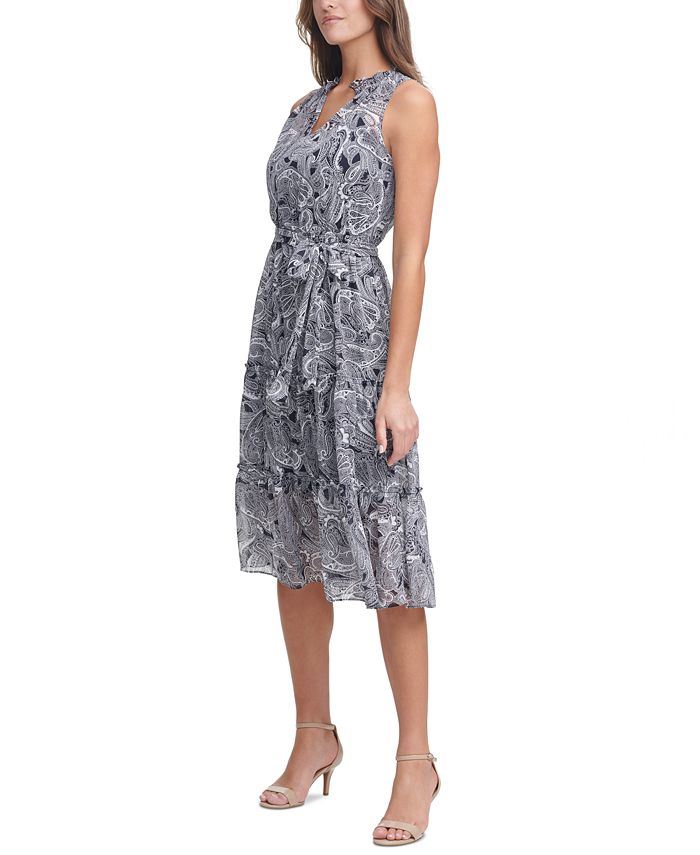 Tommy Hilfiger Paisley Chiffon Midi Dress - Macy's