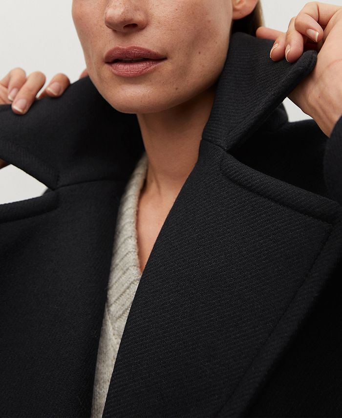 MANGO Women's Belted Wool Coat - Macy's