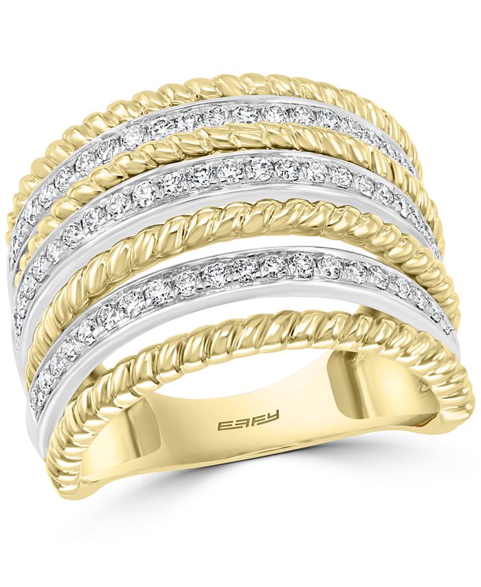 EFFY Collection EFFY® Diamond Multirow Statement Ring (5/8 ct. t.w.) in ...