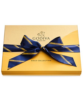 Godiva 36-Pc. Gold Gift Box With Blue and Gold Ribbon - Macy's