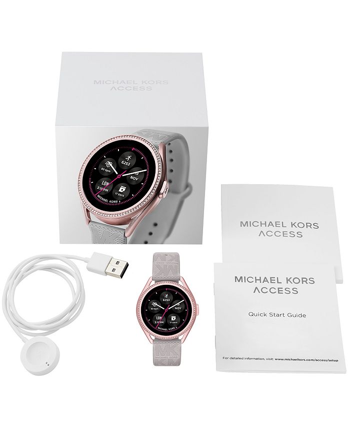 Michael Kors Access Gen 5e MKGO Gray Rubber Smartwatch 43mm - Macy's