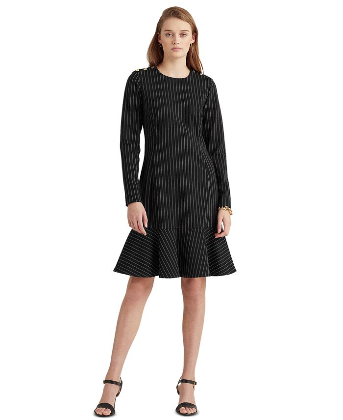 Lauren Ralph Lauren Pinstriped Ponte Dress - Macy's