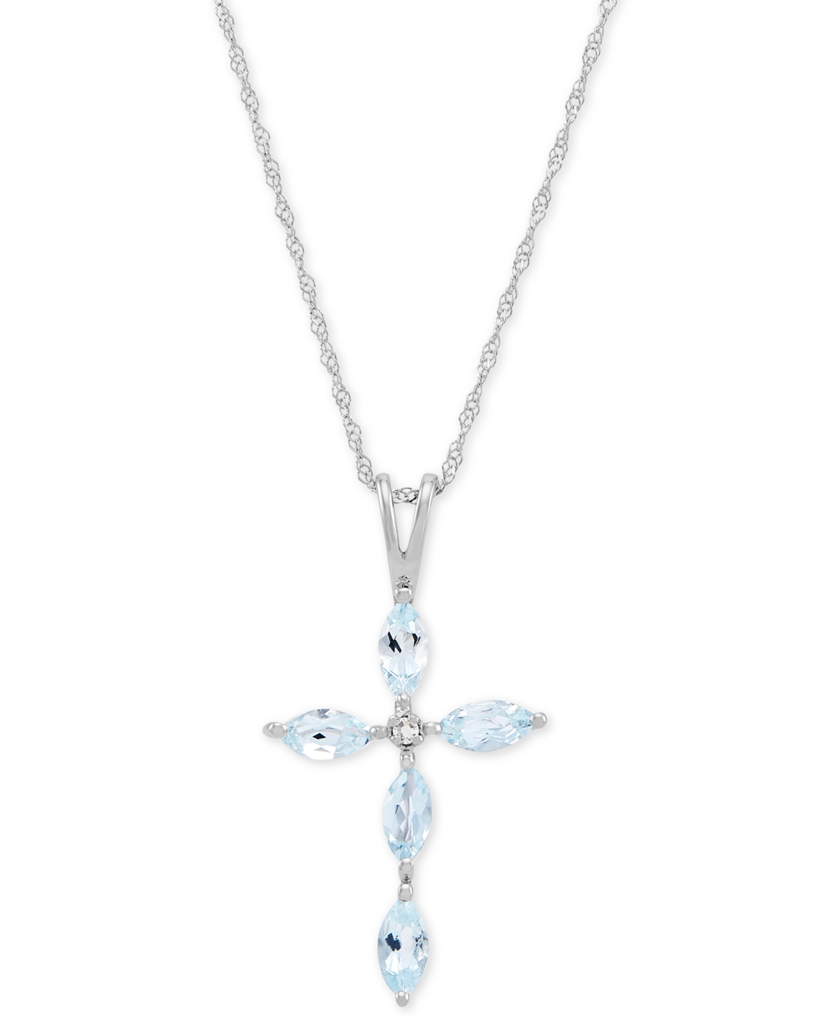 Click here for Gemstone & Diamond Accent Cross 18 Pendant Necklac... prices