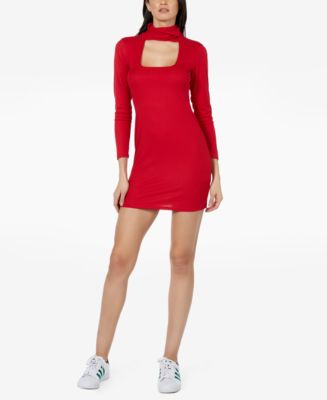 bebe Ribbed Face Mask Bodycon Dress - Macy's
