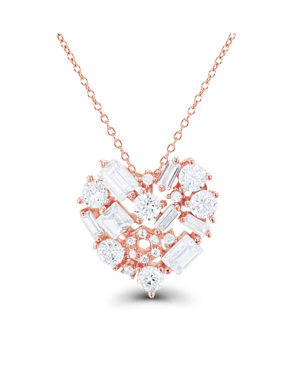 Click here for Cubic Zirconia Scattered Cluster Heart 18 Pendant... prices