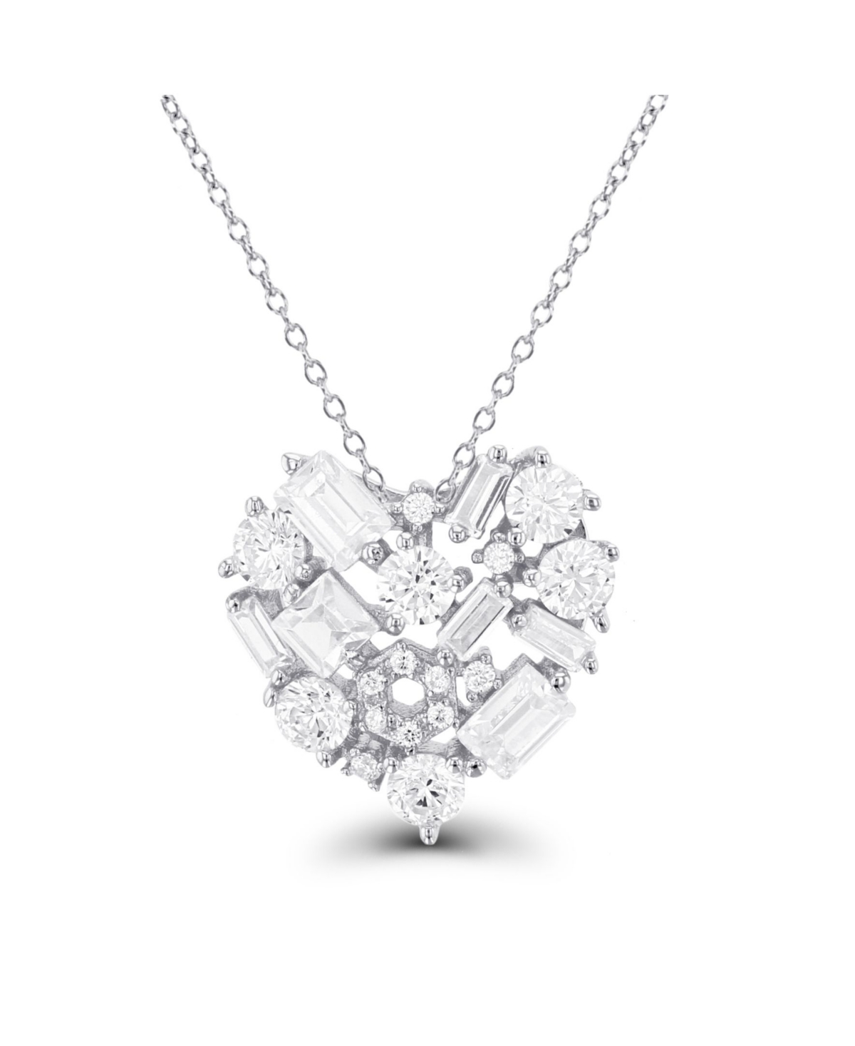 Click here for Cubic Zirconia Scattered Cluster Heart 18 Pendant... prices