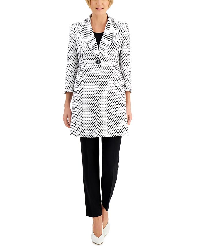 Le Suit Jacquard Topper Pantsuit - Macy's