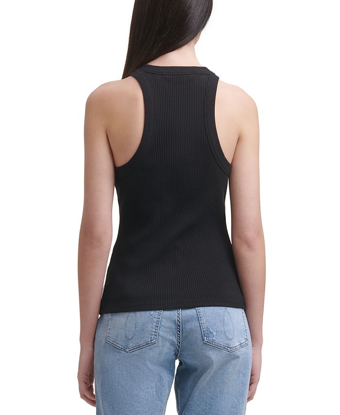 Calvin Klein Jeans Cotton Racerback Tank - Macy's