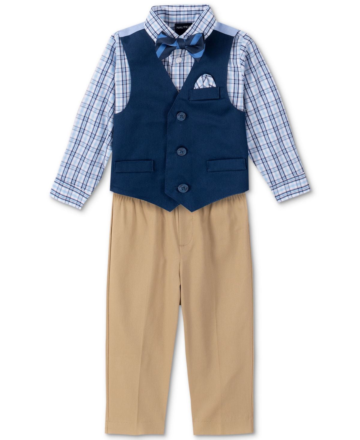 Click here for Nautica Baby Boys Shirt  Solid Twill Vest  Pants &... prices