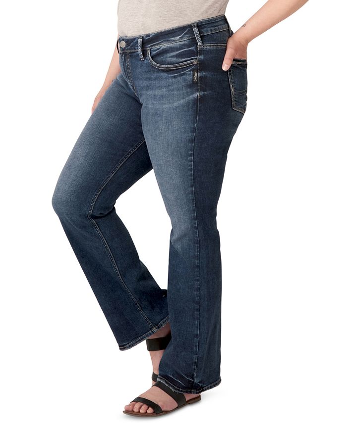 Silver Jeans Co. Plus Size Mid-Rise Suki Slim Bootcut Jeans - Macy's