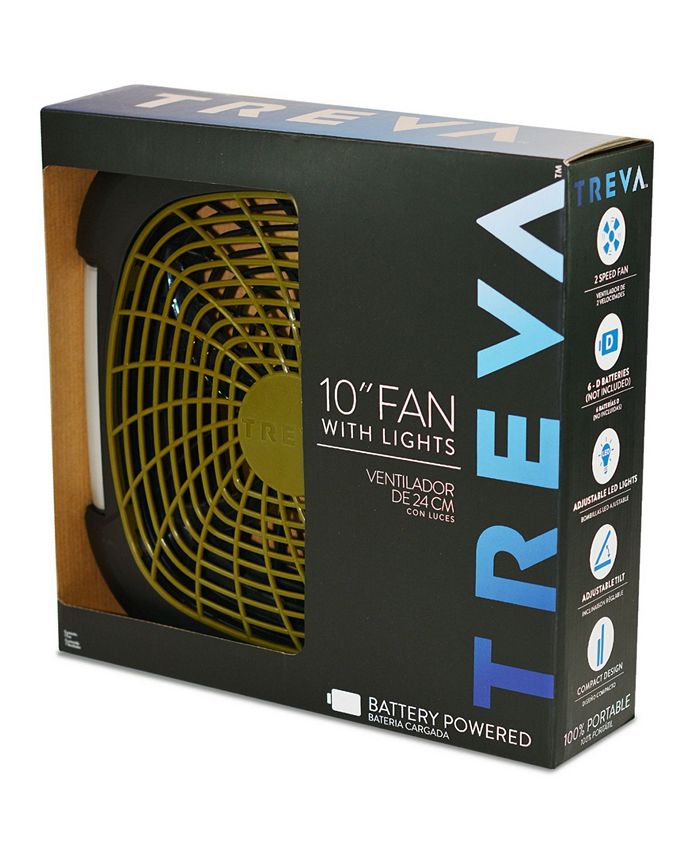 Treva 10" Portable Battery Powered Fan with Lights - Macy's