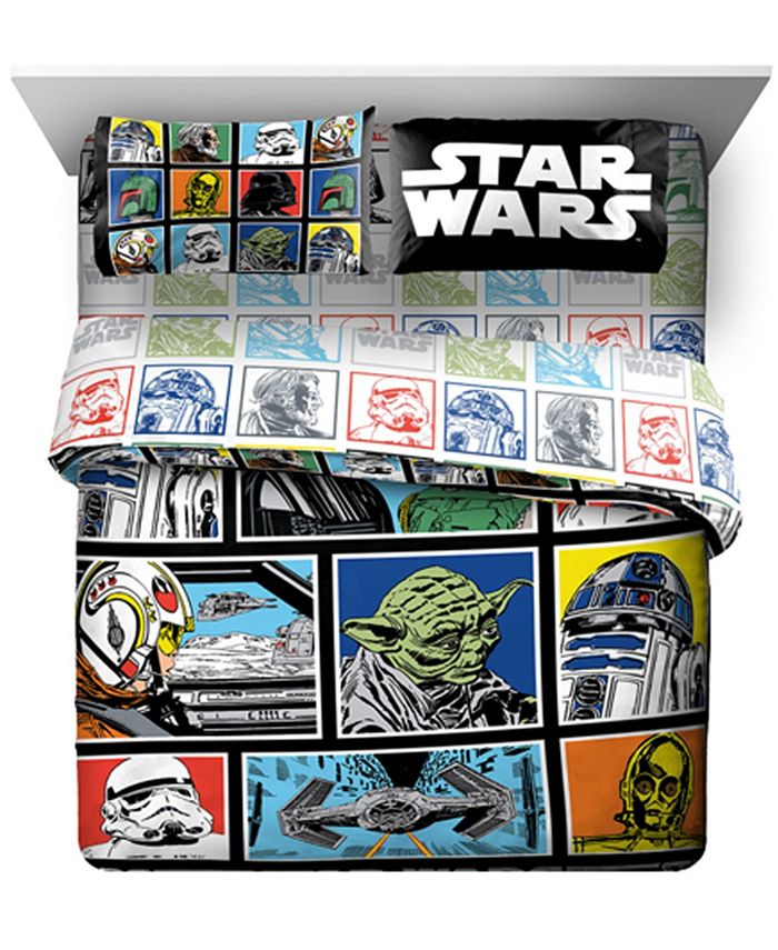 Star Wars Classic Grid Queen Bed Set, 5 Pieces & Reviews - Comforter ...