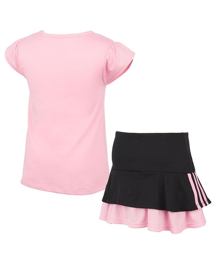 adidas Little Girls Core T-shirt and Skort Set, 2 Piece - Macy's