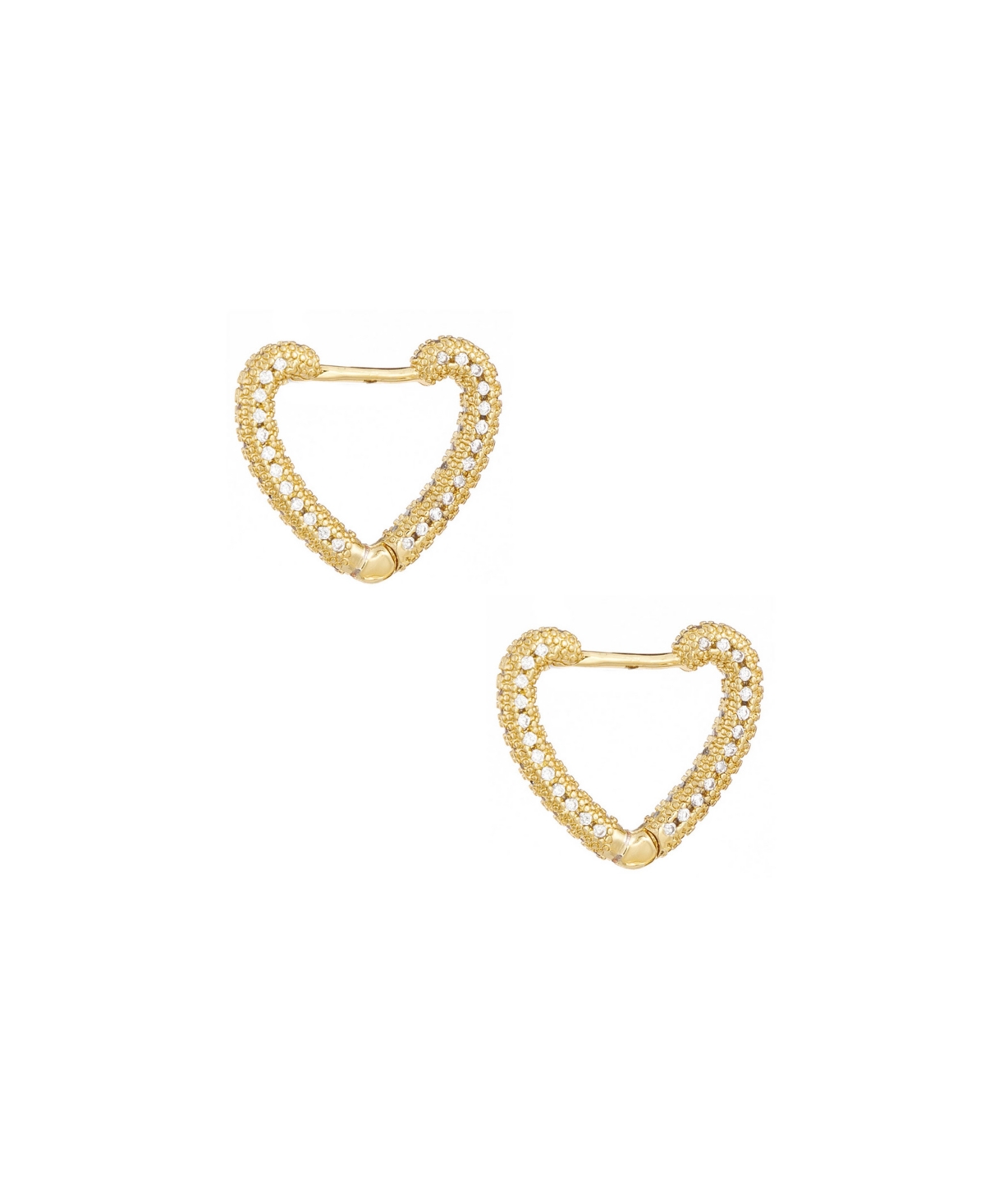 Click here for Ettika Small Cubic Zirconia Heart Hoops - Gold Pla... prices