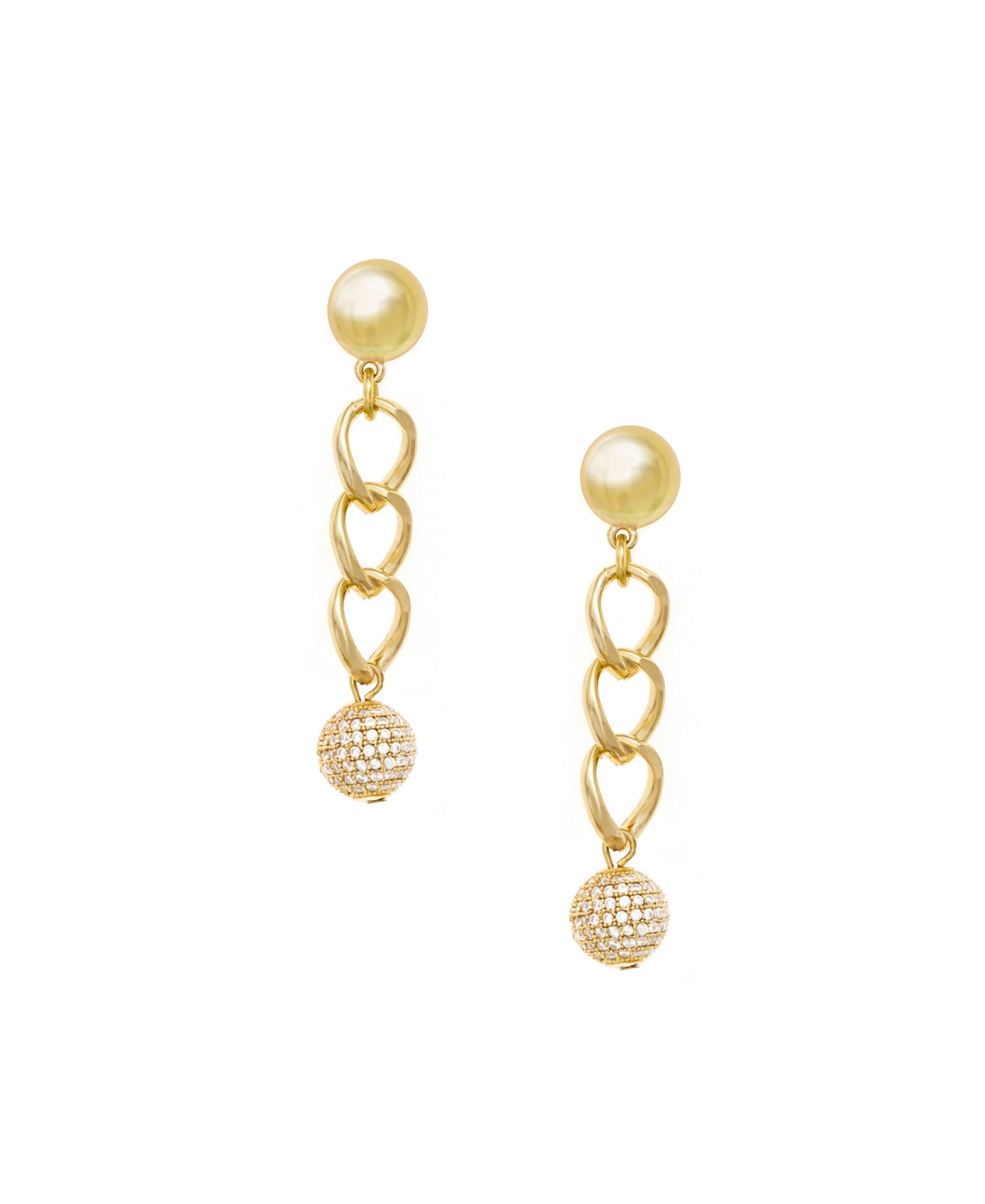 Click here for Ettika Gold Plated Chain Crystal Ball Drop Earring... prices