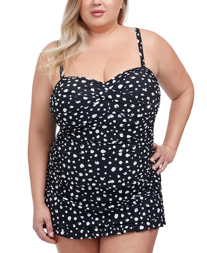 Profile by Gottex Plus Size Dotti Printed Swimdress & Reviews ...
