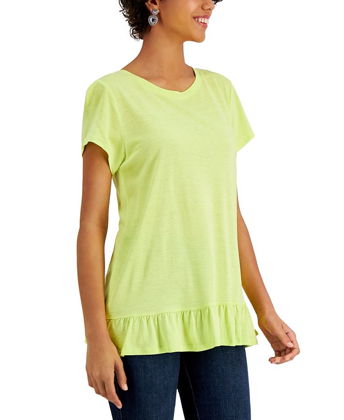 Fever Ruffle-Back T-Shirt - Macy's