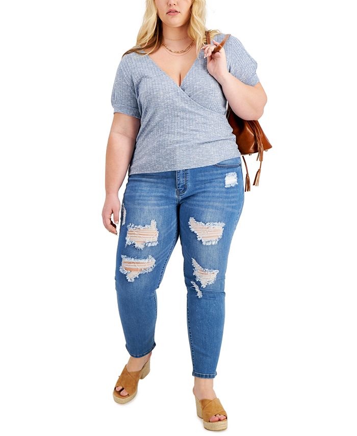 Rebellious One Trendy Plus Size Surplice Top - Macy's
