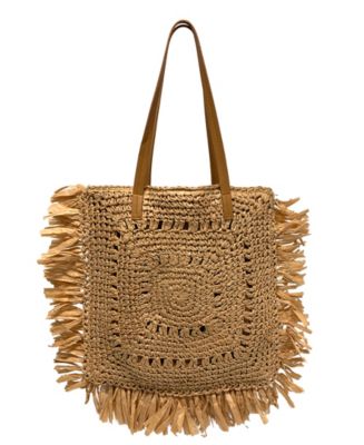 La Regale Ocean Macrame Granny Square with Fringe Tote - Macy's